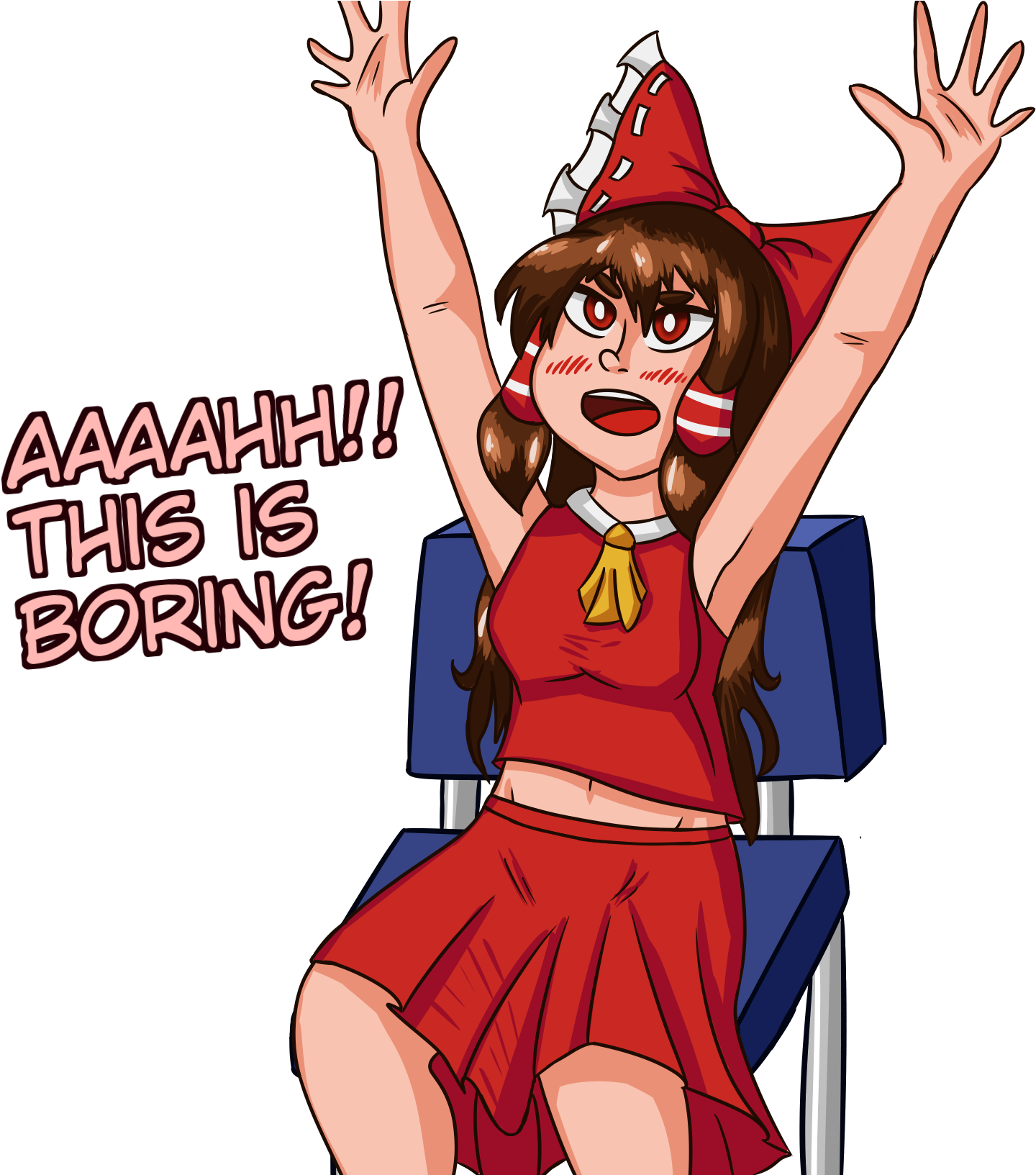 [oc] Reimu Taking A Class On Youkai - Cartoon Clipart - Large Size Png ...
