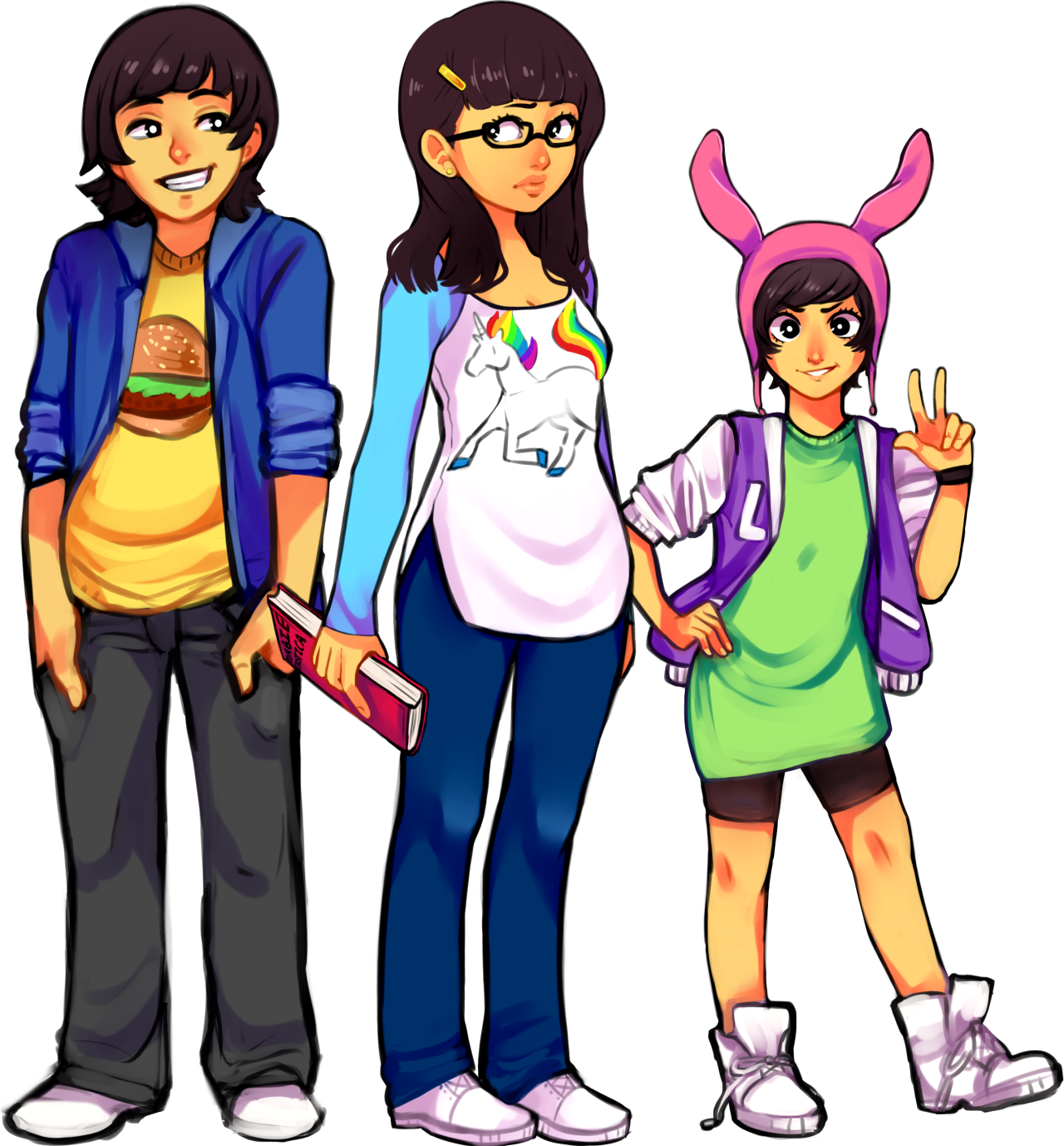“i Did Some Silly Sketches Of The Belcher Kids As I - Cartoon Clipart ...