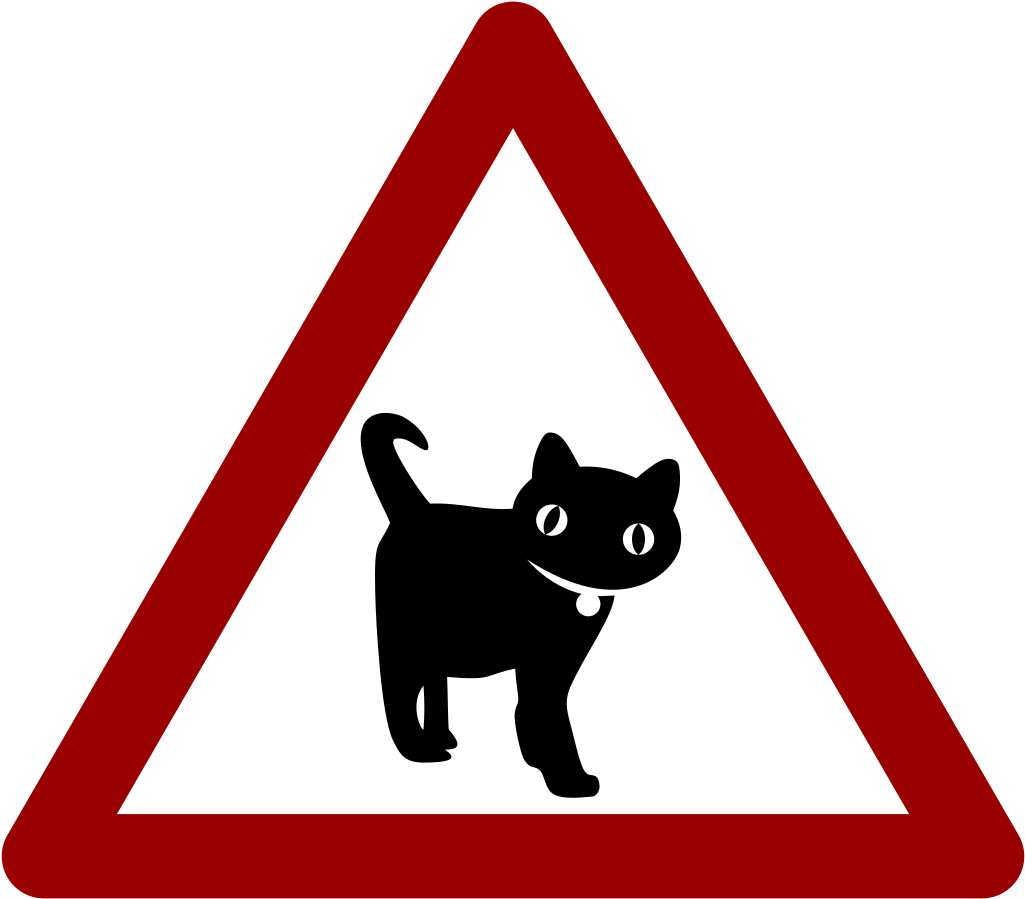 Taiwan Road Sign W37 Cat Walking - Traffic Signs School Zone Clipart ...