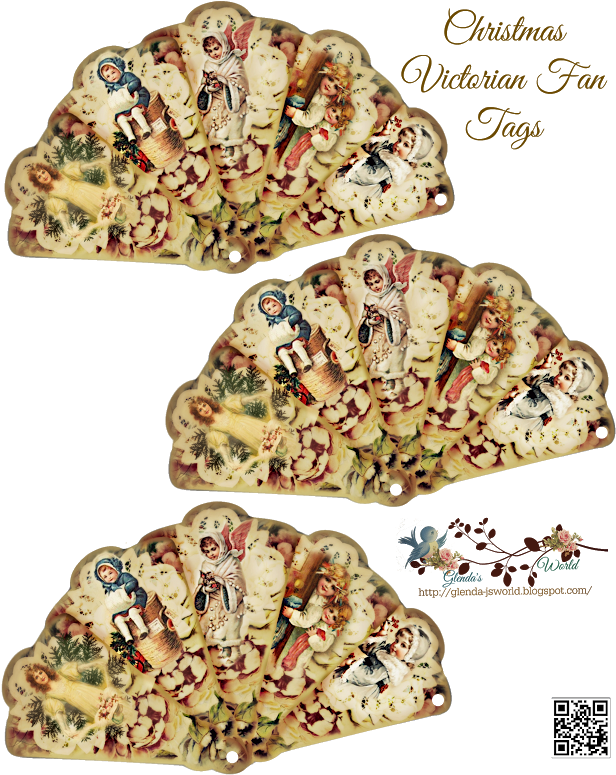 Glenda's World Victorian Christmas Fan Tags Set 3 Tag - Smile Clipart ...