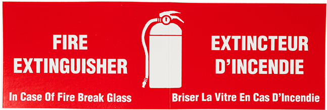 Bilingual Break Glass Label - Fire Extinguisher Clipart - Large Size ...