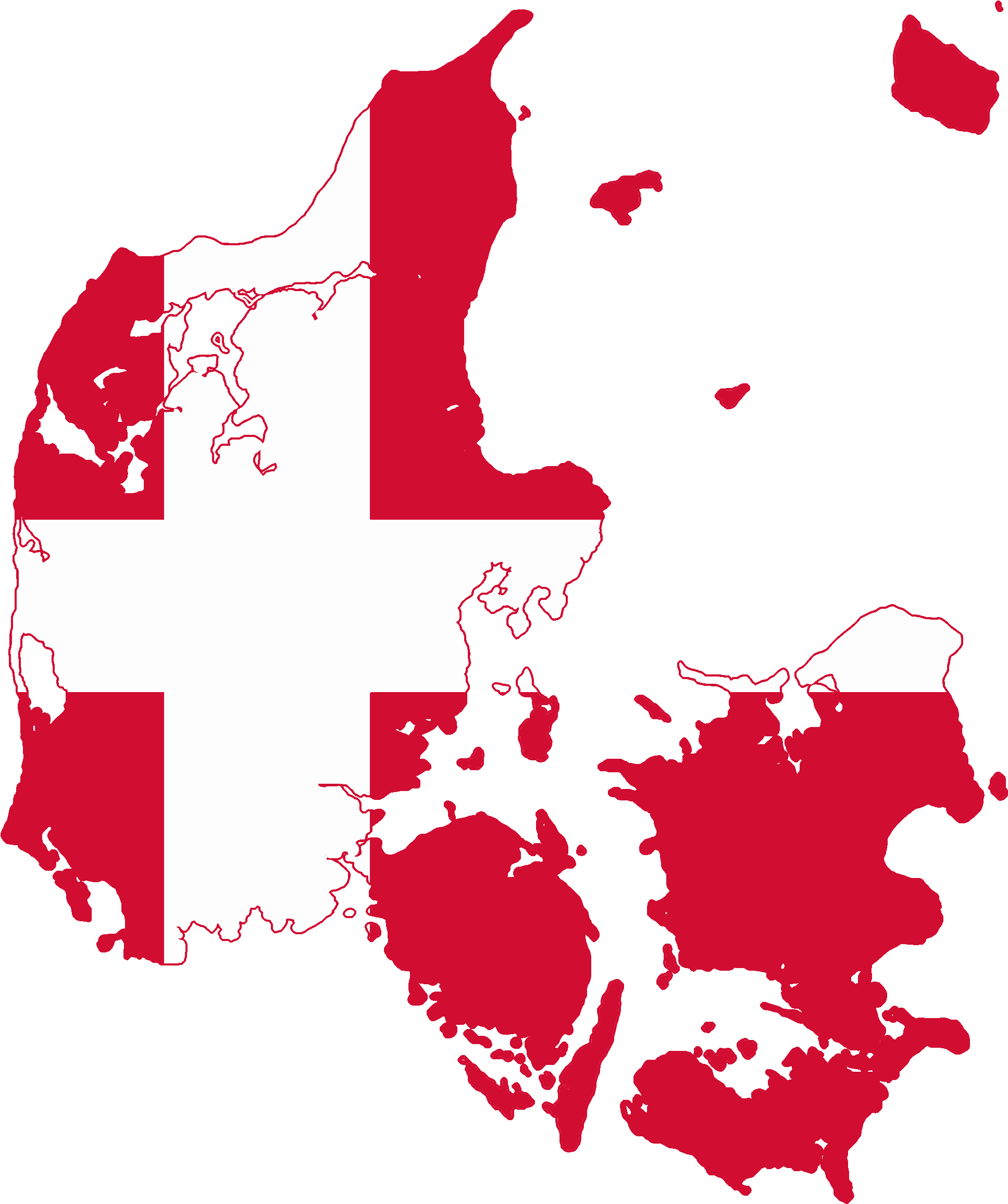 Download Flag Map Of Denmark - Denmark Flag Map Png Clipart Png Download - PikPng