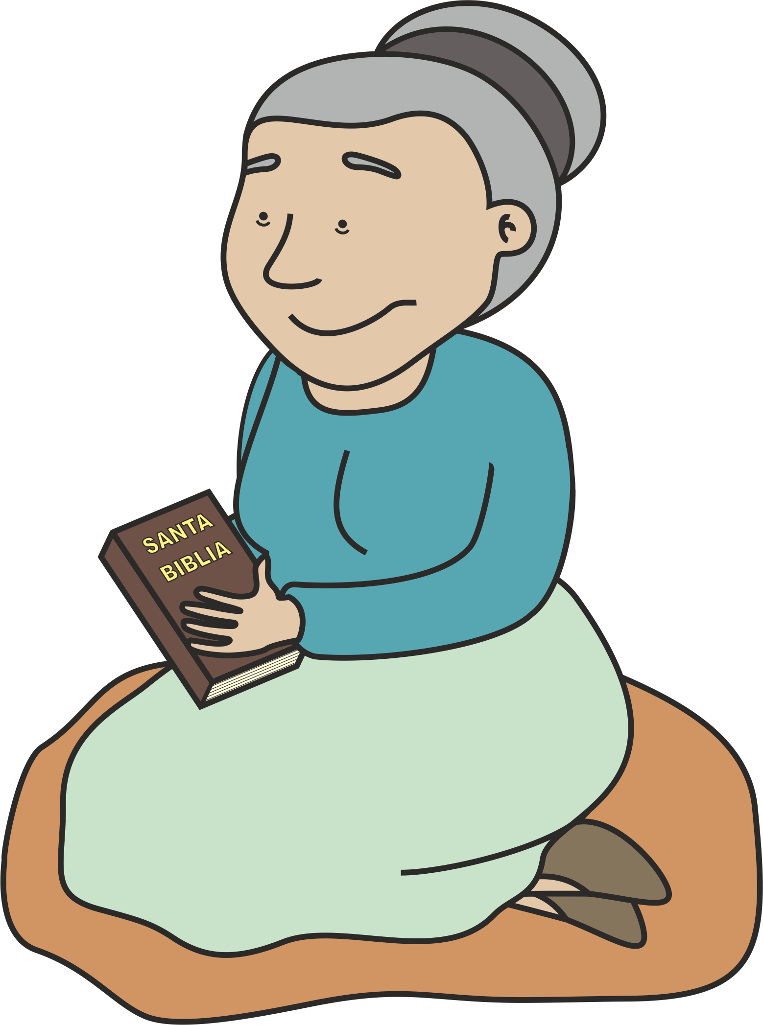 Abuelita Bibliaco Abuela Orando Animado Clipart Large Size Png