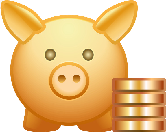 Gold Cartoon Pig Clipart - Large Size Png Image - PikPng