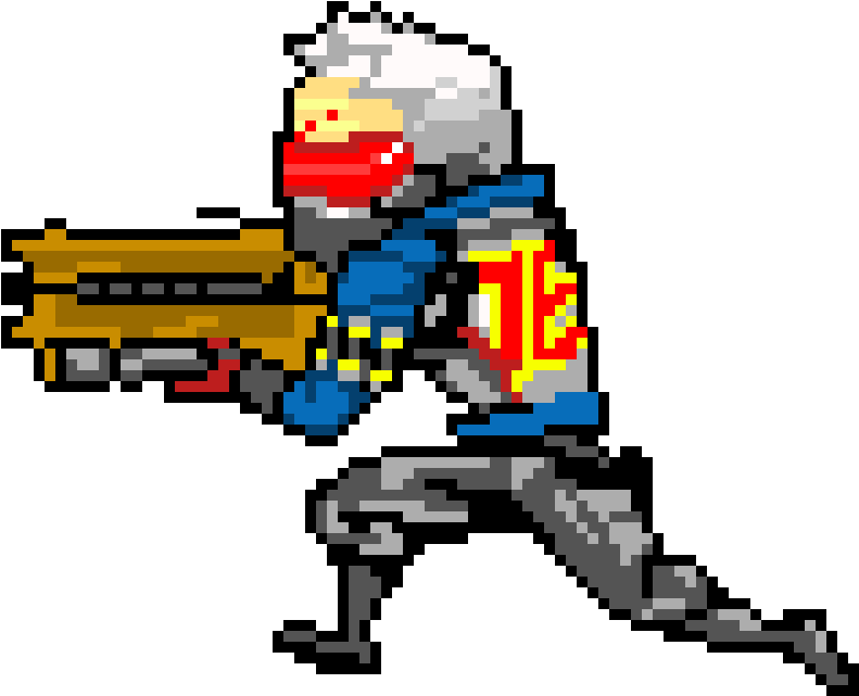 Download Soldier 76 Golden Gun - Overwatch Pixel Soldier 76 Clipart Png ...