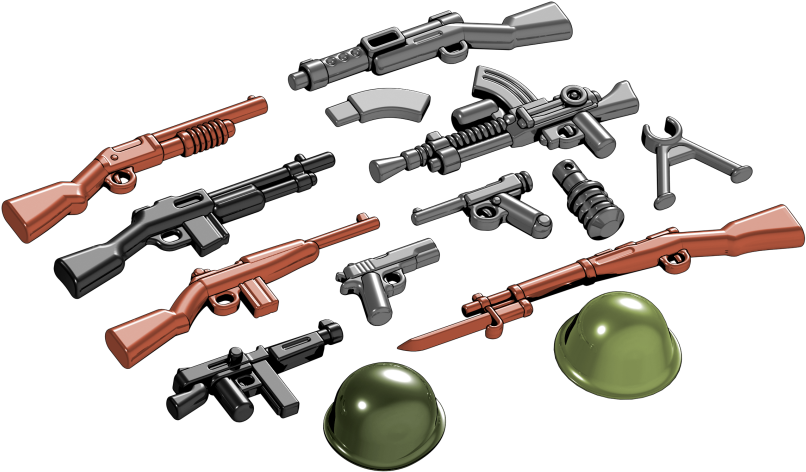 Pacific Battle Pack - Brickarms Ww2 Rifles Clipart - Large Size Png ...