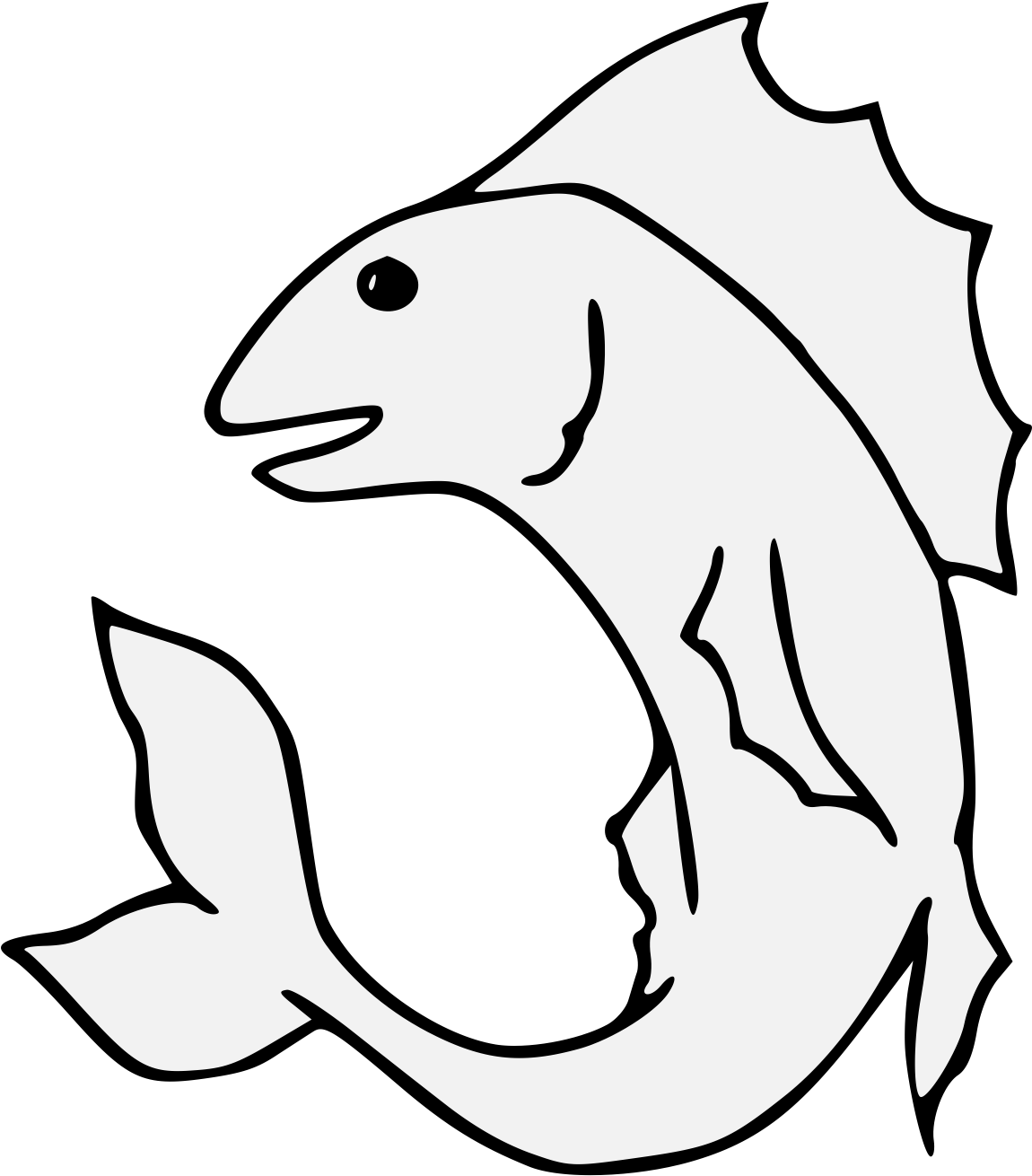 Carp Haurient Embowed - Line Art Clipart - Large Size Png Image - PikPng