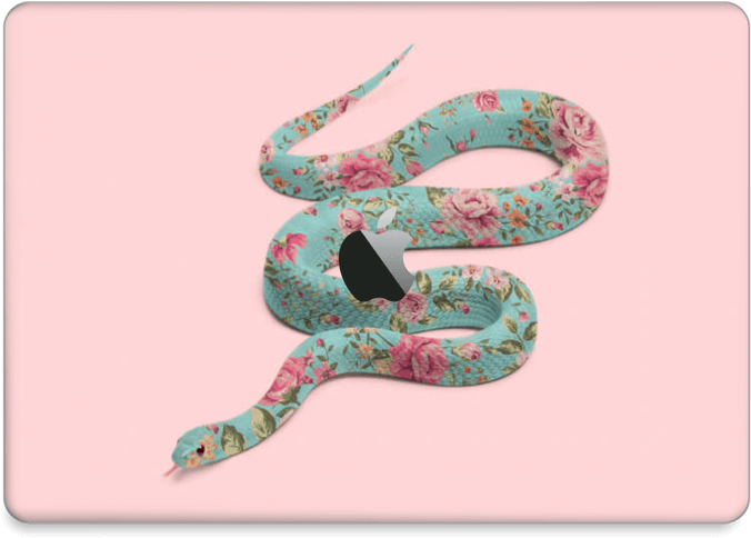 Floral Snake Skin Macbook Pro 13” 2016- - Pink Snake Clipart - Large ...