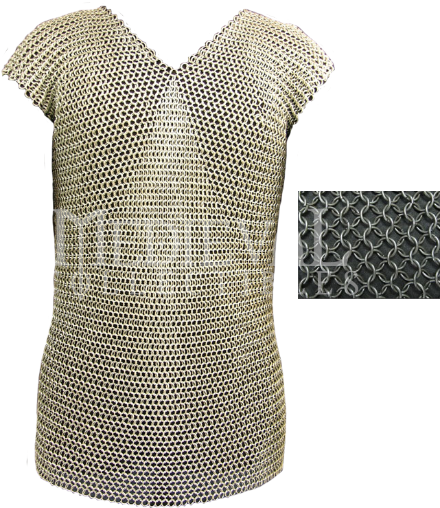 Sleeveless 50 Inch Blackened Butted Chainmail Shirt - Blouse Clipart ...