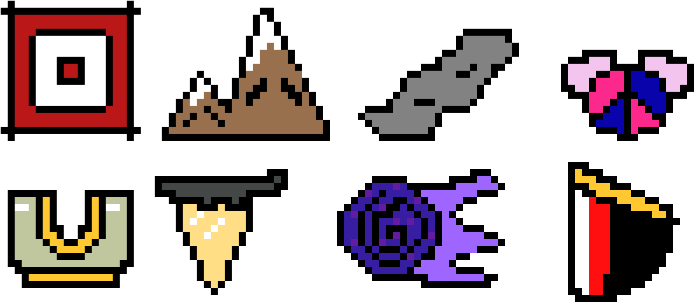 Fakemon Gym Badges - Pokemon Badges Pixel Art Clipart - Large Size Png ...