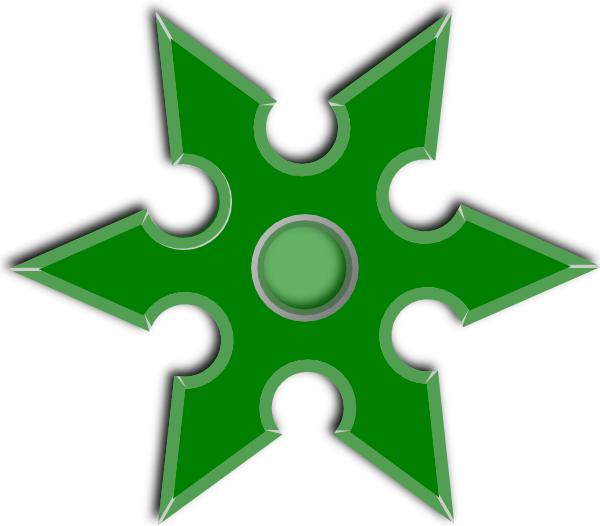 Green Throwing Star Clip Art At Clker Ⓒ - Shuriken Png Transparent Png ...