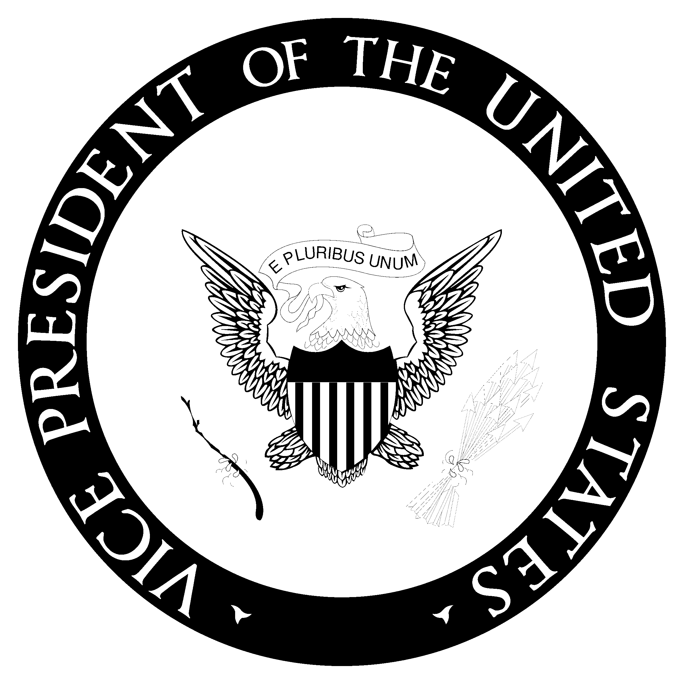 Us Vice President Seal Logo Black And White - Emblem Clipart - Large ...
