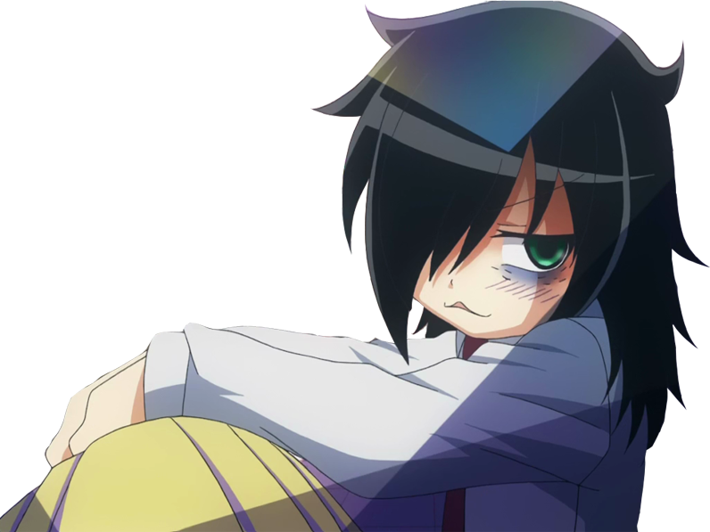 Lien Direct, - Watamote Tomoko Kuroki Png Clipart - Large Size Png ...