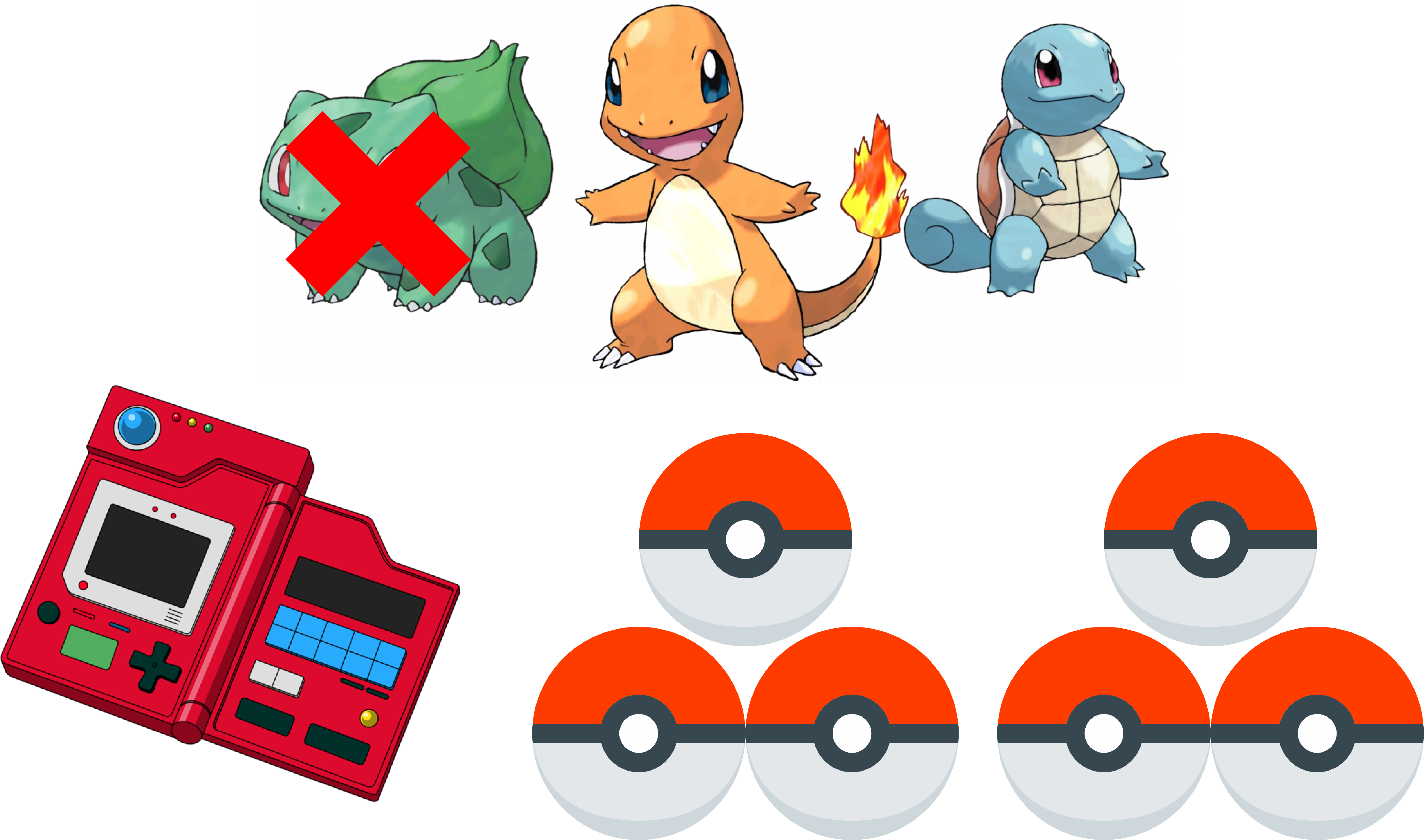 Pokemon Red/blue Starter Pack Clipart - Large Size Png Image - PikPng