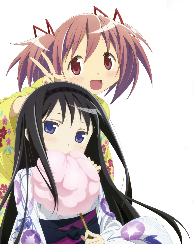 Homura And Madoka - Puella Magi Madoka Magica Homura And Madoka Clipart ...