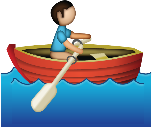 Rowing Emoji - Boat Emoji Transparent Background Clipart - Large Size ...