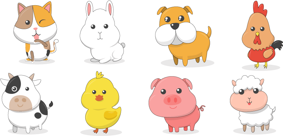 Cartoon Animals Clipart - Large Size Png Image - PikPng