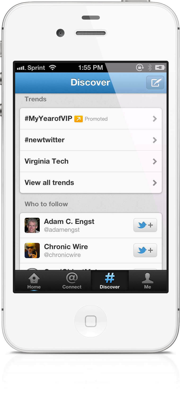 Discover - Twitter Display On Iphone Clipart - Large Size Png Image ...