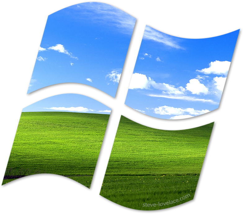 Windows Logo With Bliss Wallpaper - Windows Xp Logo Bliss Clipart ...