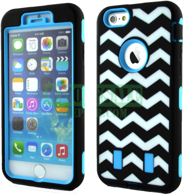 Iphone 6 Blue Waves Protector Case - Tempered Glass Iphone 5 Silver ...