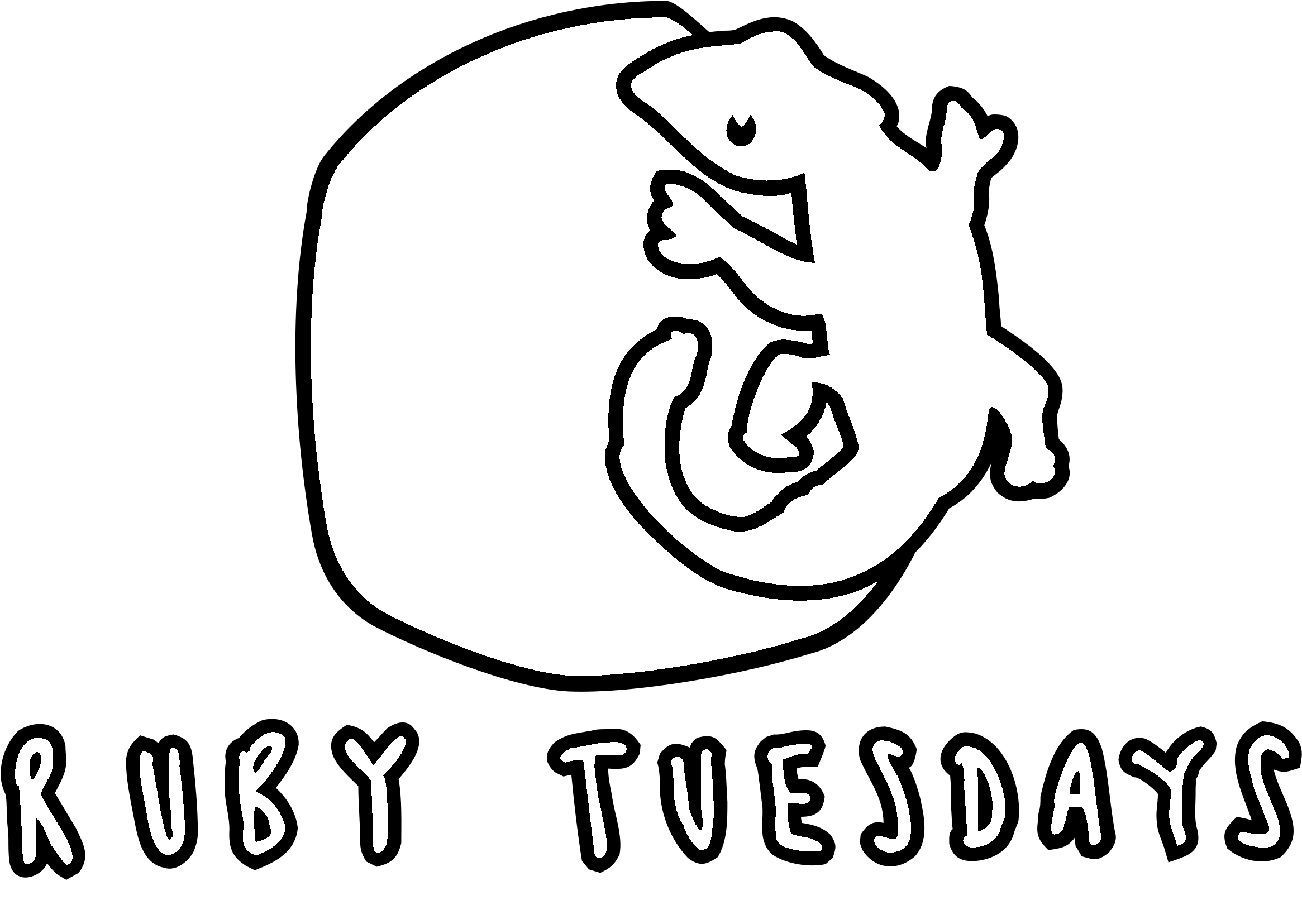 Ruby Tuesdays Logo Black And White - Line Art Clipart - Large Size Png ...