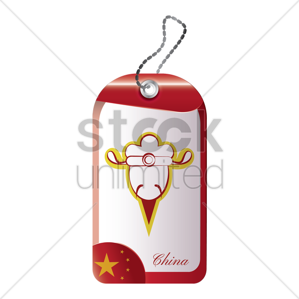 Chinese Tag With Traditional Man Vector Image - Cartoon Clipart - Large ...