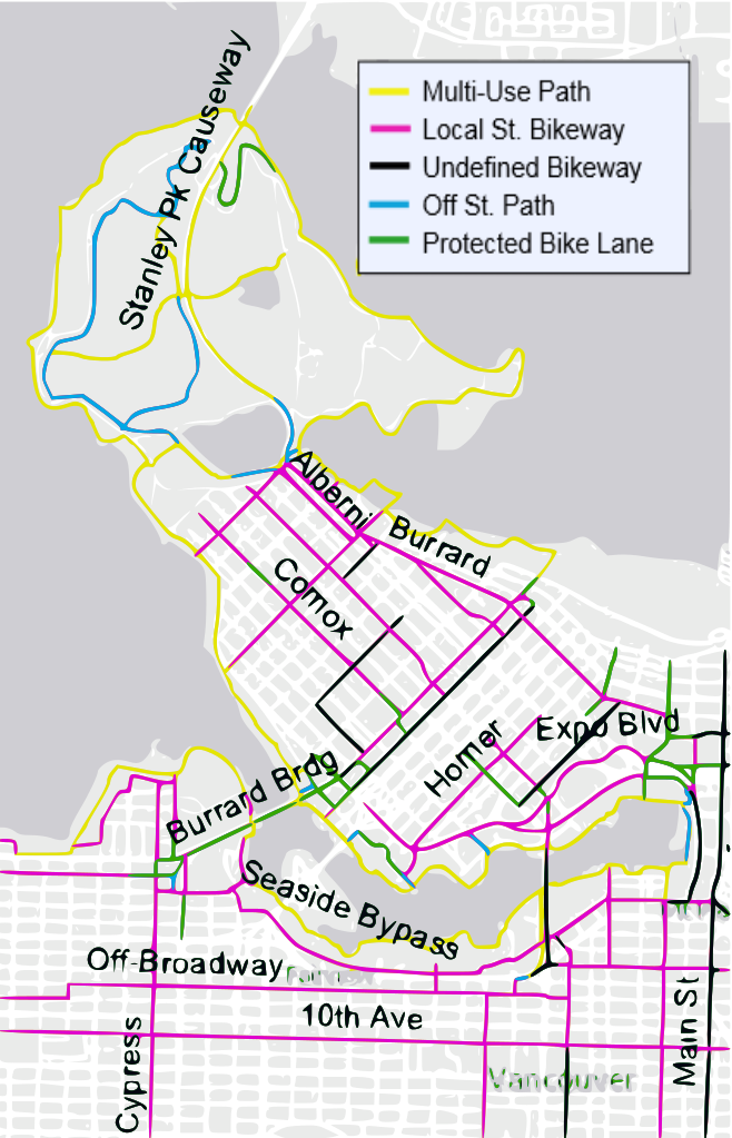 Vancouver Bike Lanes - Map Clipart - Large Size Png Image - PikPng
