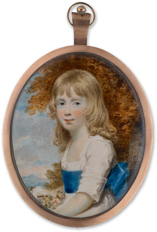 Portrait Miniature Of A Young Girl, Wearing White Dress, - Locket ...