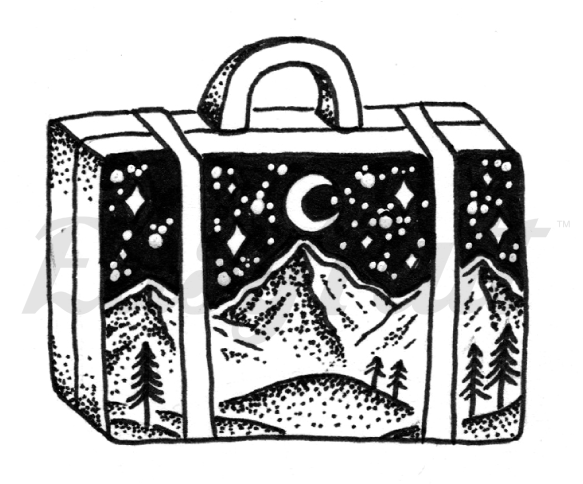 Suitcase Drawing Realistic - Suitcase Tattoo Clipart - Large Size Png ...