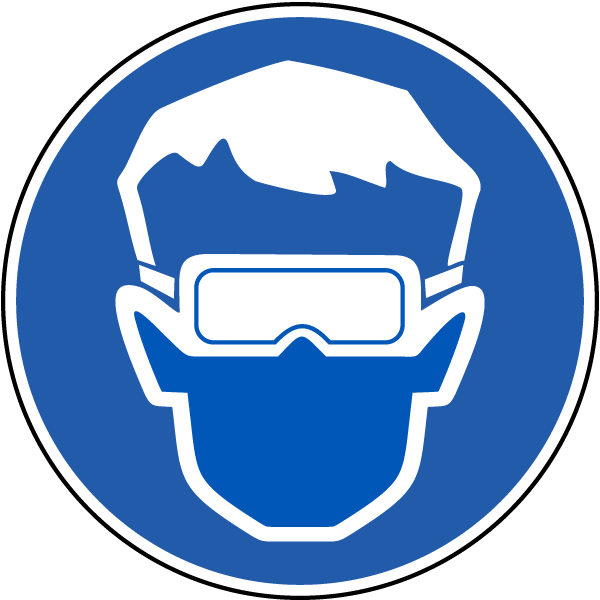 Wear Eye Protection Label - Safety Glasses Ppe Sign Clipart - Large ...