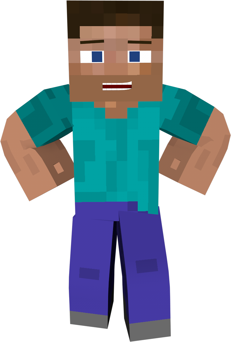 Minecraft Steve Skin Render Clipart - Large Size Png Image - PikPng