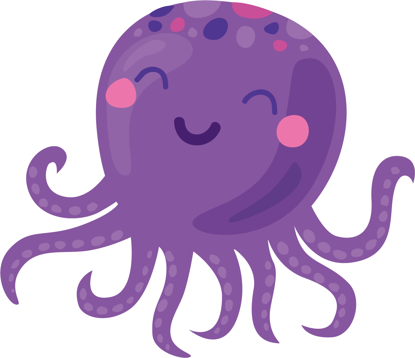 Octopus, Cartoon, Octopus Card, Pink, Purple Png Image - Cartoon ...