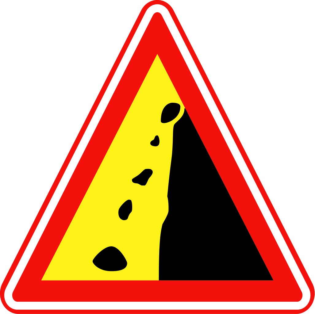 Korean Traffic Sign - Falling Rocks Traffic Sign Clipart - Large Size ...