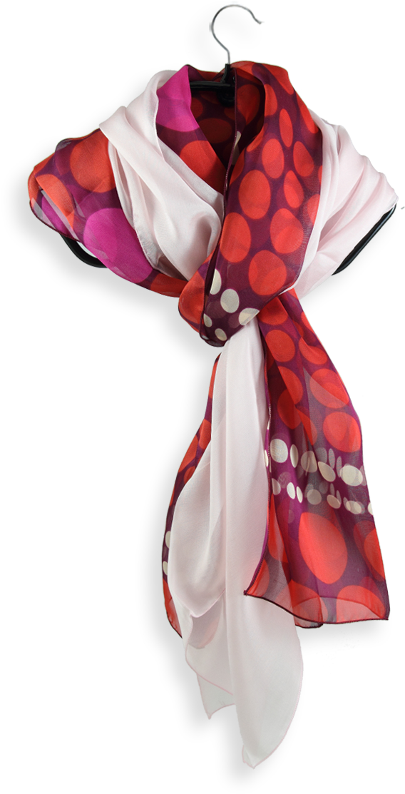 Pink Dots Silk Scarf Printed Silk Scarf Pink Made In - Silk Clipart ...