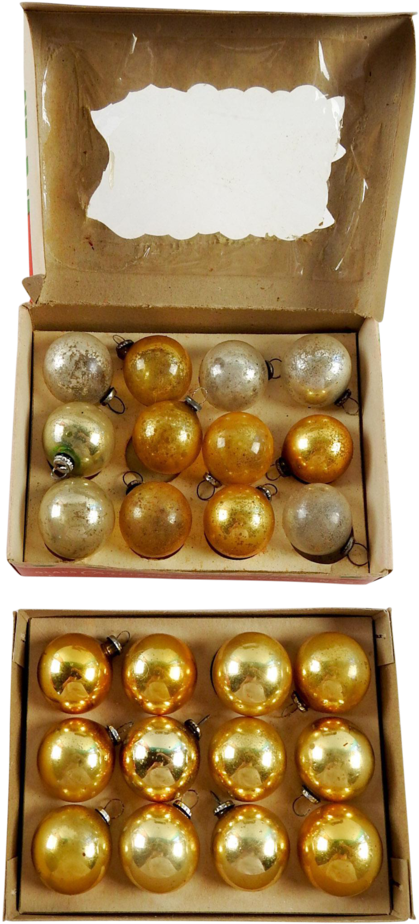 Gold & Silver Vintage Christmas Ornaments - Pearl Clipart - Large Size ...