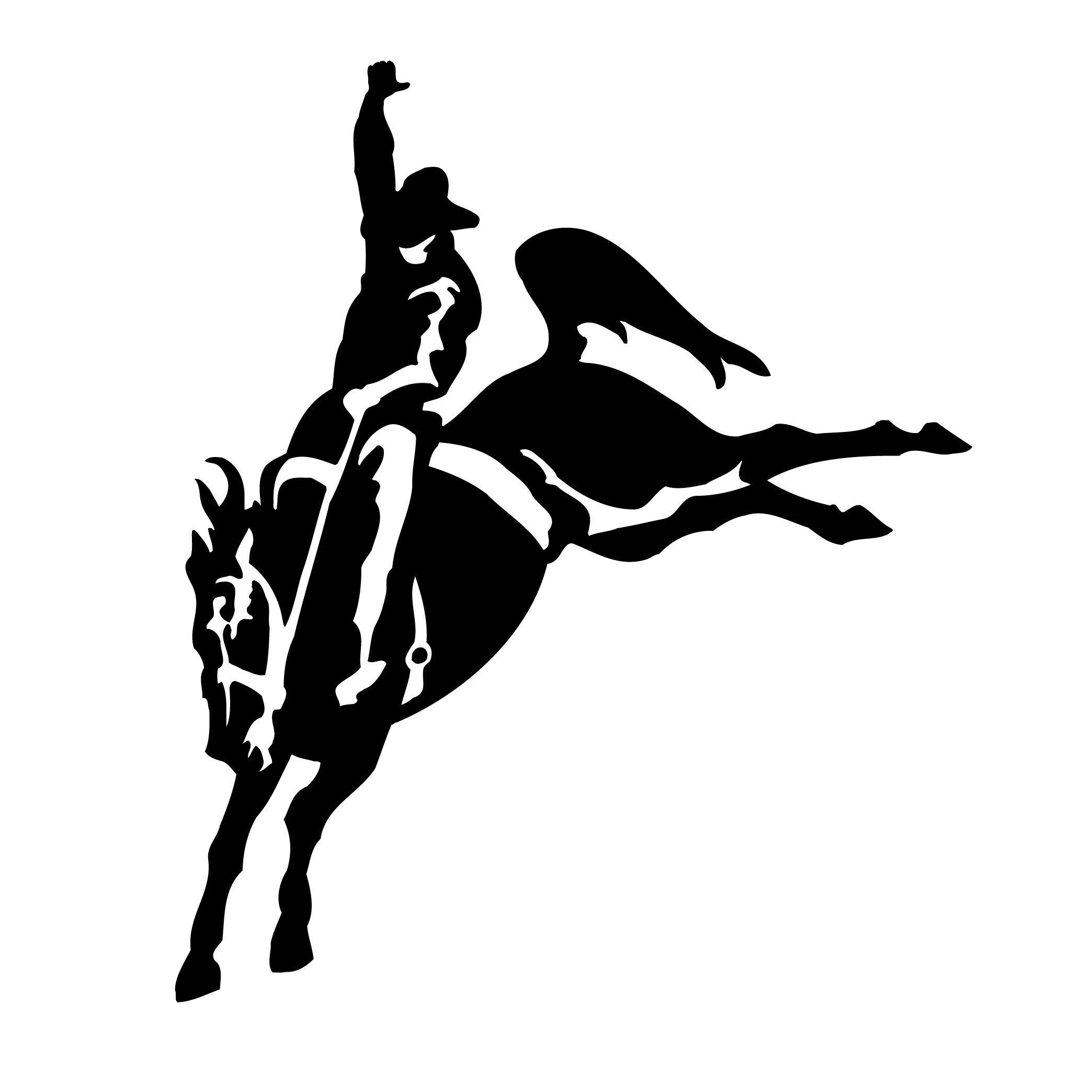 Bucking Bronco Decal - Rodeo Decal Clipart - Large Size Png Image - PikPng