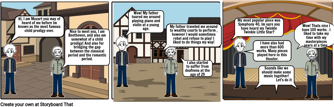 Mozart Meets Beethoven - Comics Clipart - Large Size Png Image - PikPng