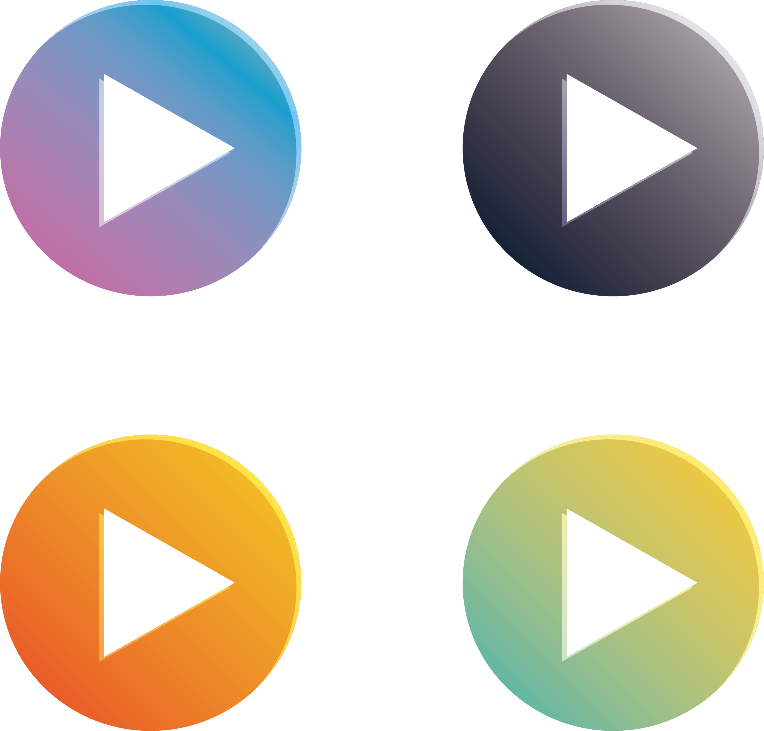 Play Gradient Button Color Round Icon - Button Clipart - Large Size Png ...