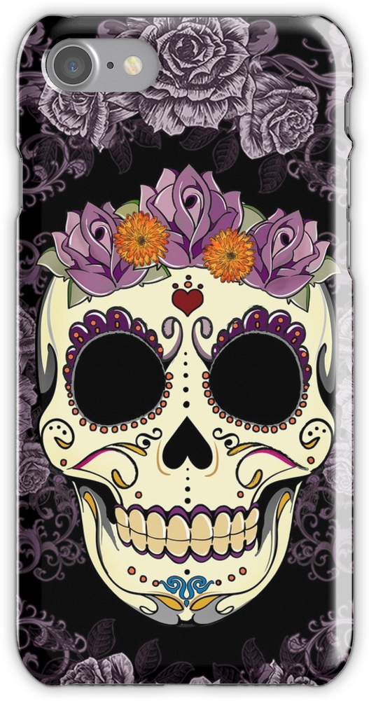 Vintage Skull And Roses Iphone 7 Snap Case - Vintage Sugar Skull ...