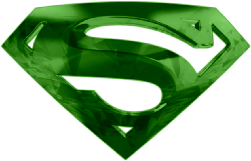 Green Kryptonite Shield Kc Krypotonite - Silver Superman Logo Png ...