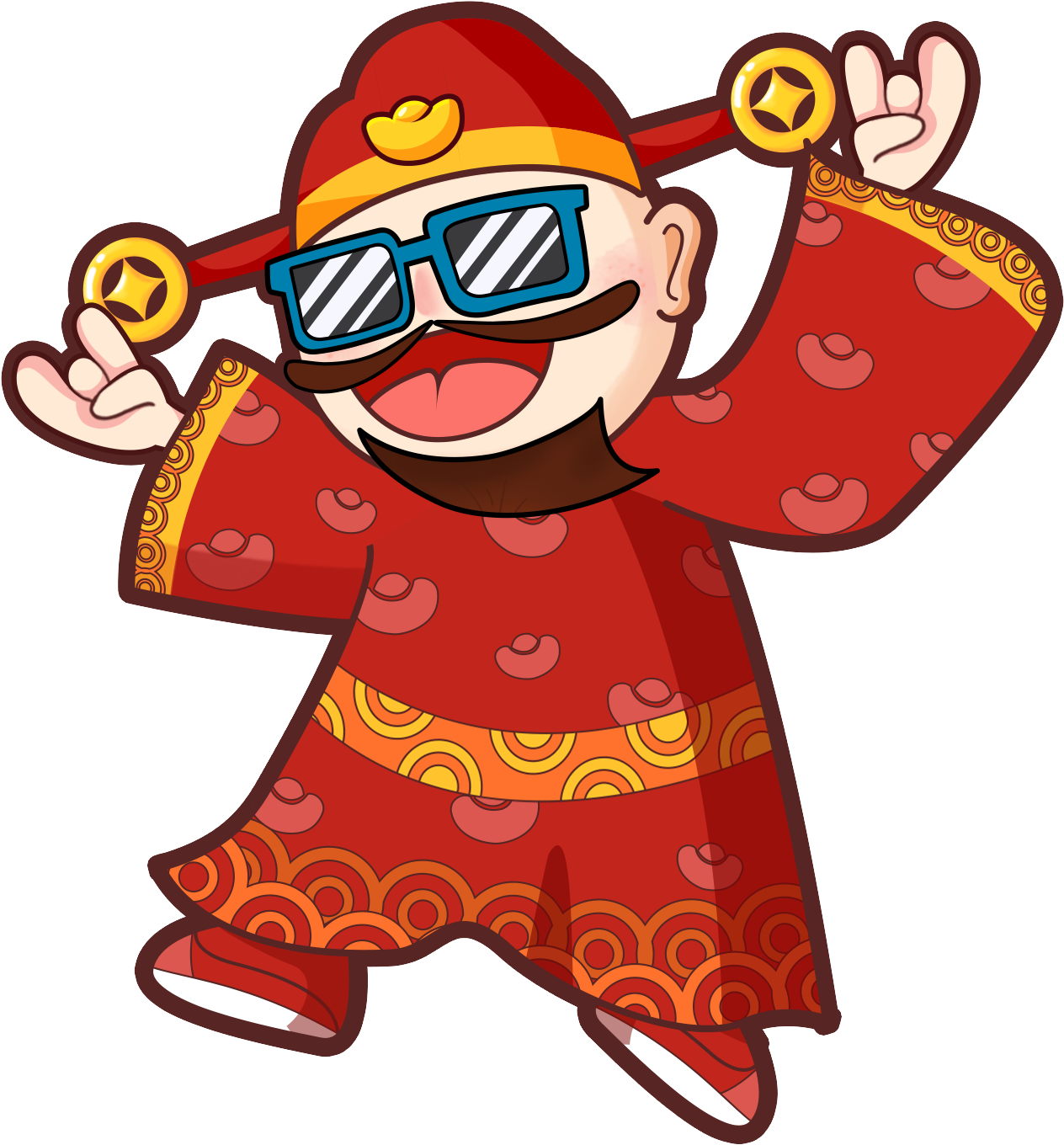 Cartoon Chinese Style Hip Hop Pig Png And Psd - Psd Clipart - Large ...