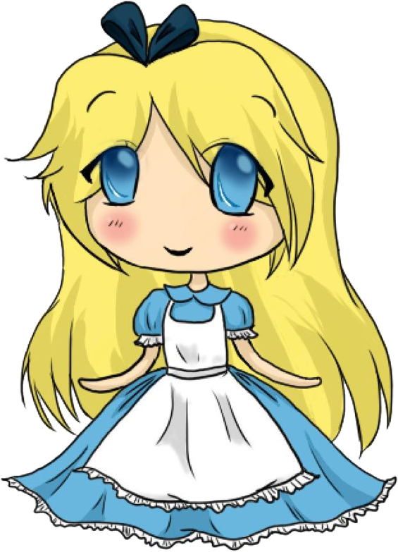 Drawn Alice In Wonderland Cute - Alice Chibi Clipart - Large Size Png ...
