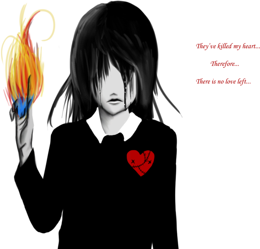 A Suffering By - Heart Breaking Anime Girl Clipart - Large Size Png ...