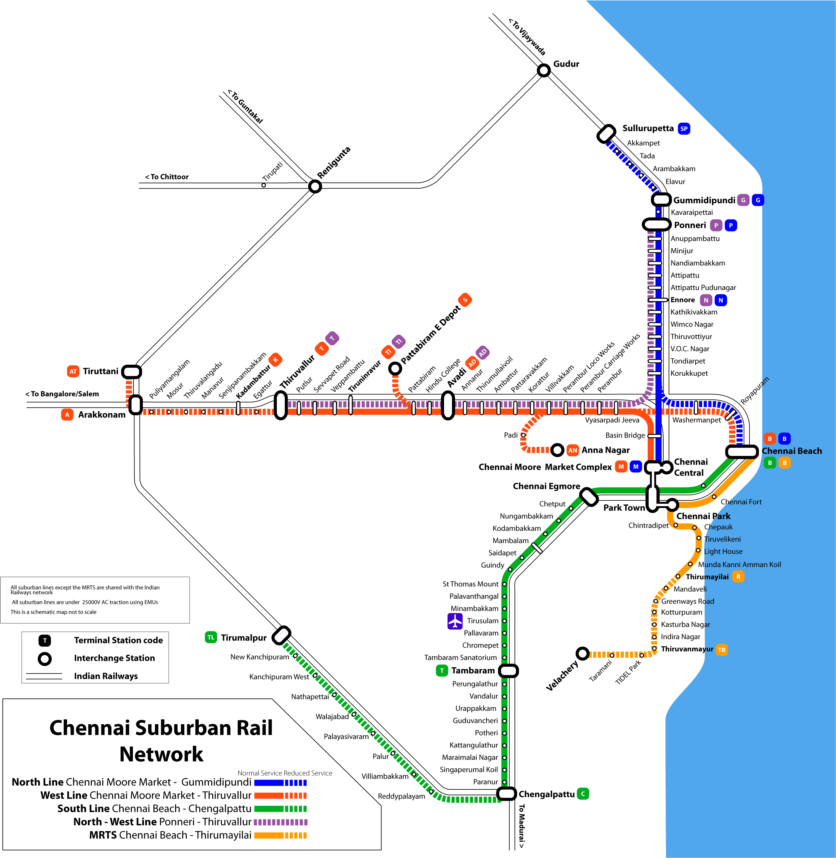 Chennai Suburban Rail Map - Chennai Electric Train Map Clipart - Large ...
