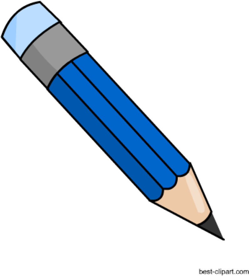 Author Clipart Pencil - Blue Pencil Clipart Png Transparent Png - Large ...