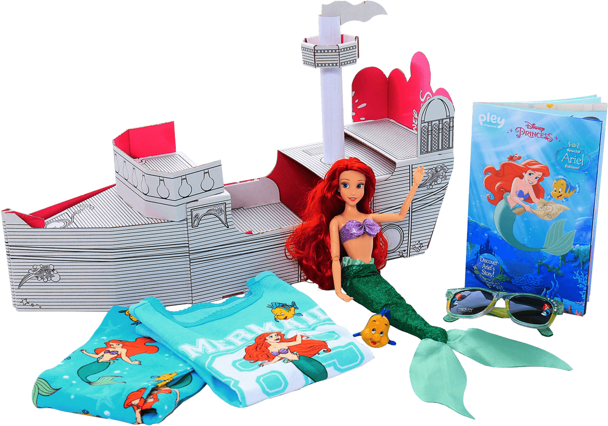 Princess Ariel Box Content - Cartoon Clipart - Large Size Png Image ...