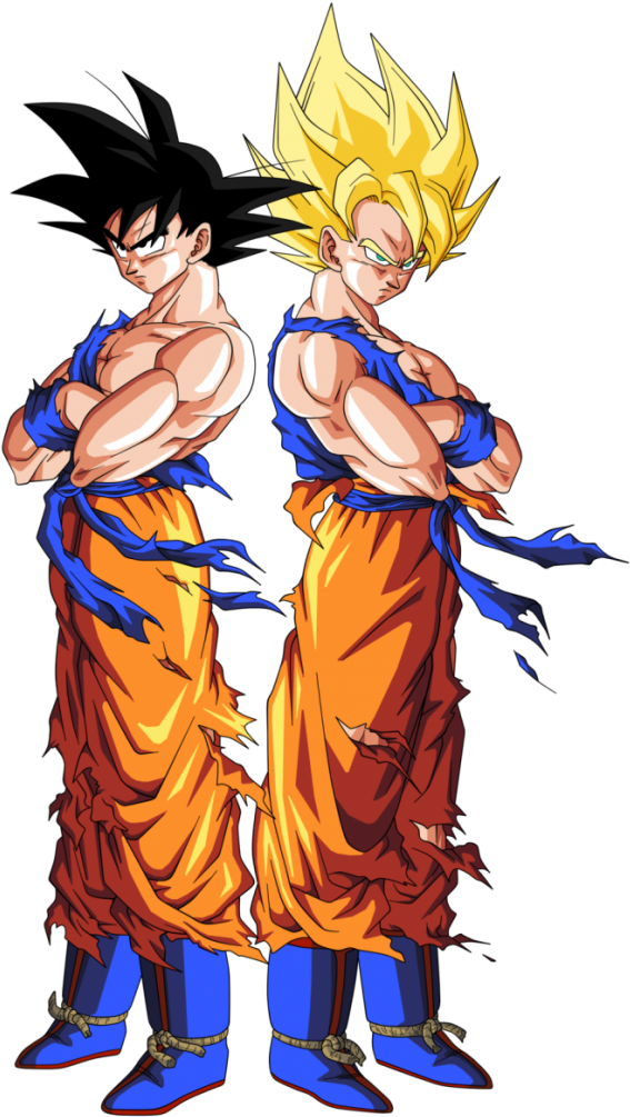 Goku Normal Png - Goku Vs Goku Super Saiyan Clipart - Large Size Png ...