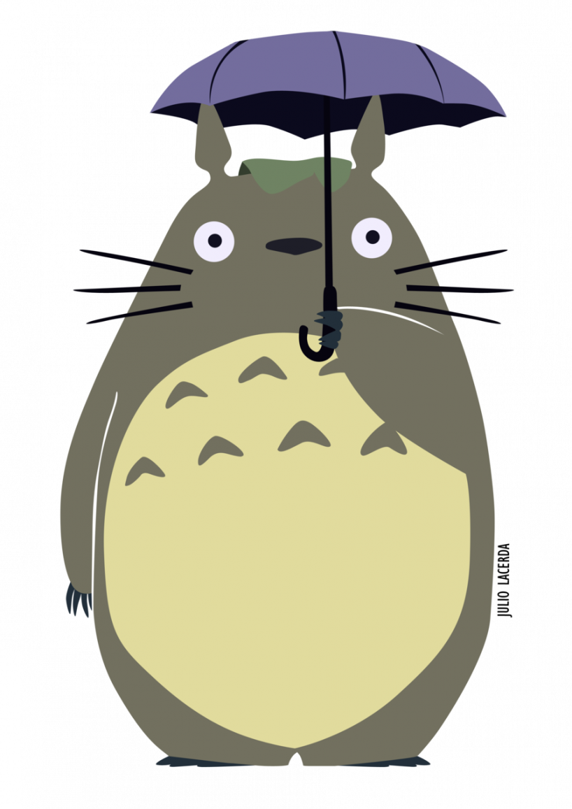 Asian Wave - Totoro With Umbrella Clipart - Large Size Png Image - PikPng