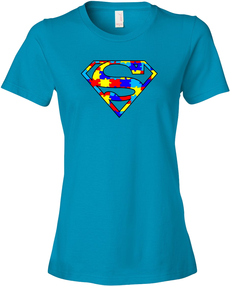 Autism Superman Ladies' Anvil T-shirt - Theatre Mom Clipart - Large ...