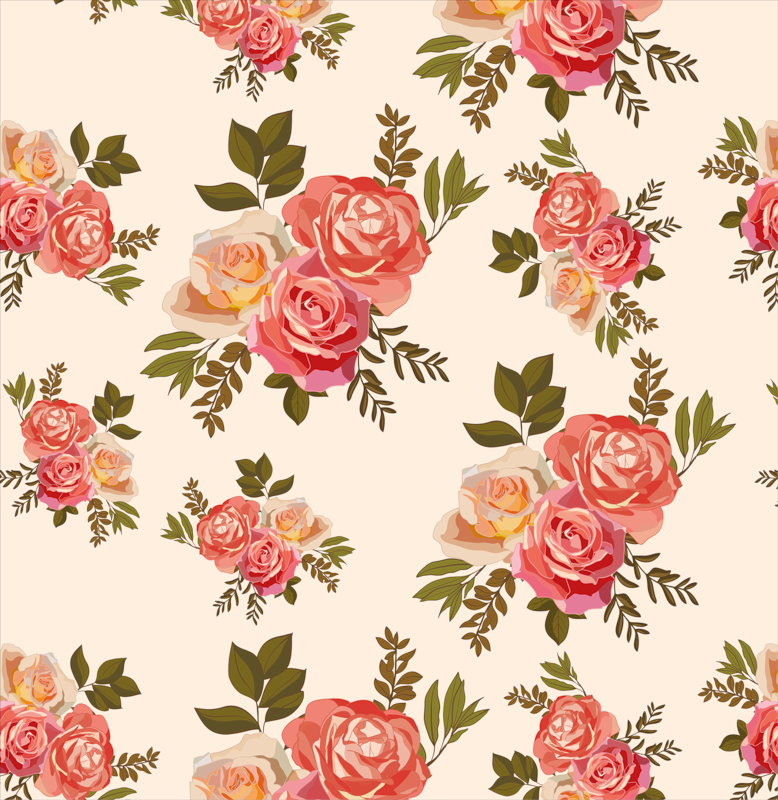 Rose Pattern A - Garden Roses Clipart - Large Size Png Image - PikPng